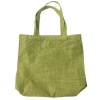 China Custom Linen Tote Bag Eco-Friendly Light Green 40x35cm Durable Shopping Tote for sale