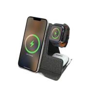 China 3 in 1 Foldable Wireless Charger 15W Fast Charge RPET Eco Friendly Phone Watch Earbuds for sale