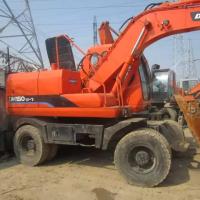 China DB58TIS Engine Doosan DH150W-7 Wheel Excavators Original Korea15ton Digger With Parts for sale
