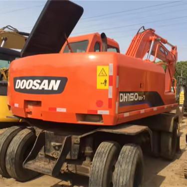 China 15ton Digger Doosan DH150W-7 Wheel Excavator with Original Korea Hydraulic Cylinder for sale