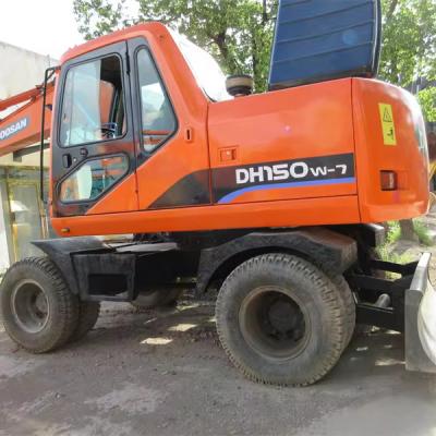 China Sale 15 Ton Doosan DH150w-7 Used Wheel Excavator with Original Hydraulic Cylinder for sale