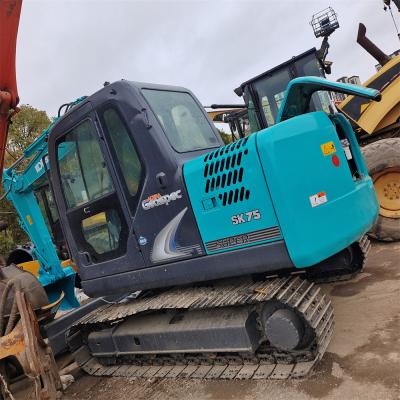 China Used KOBELCO SK75 Mini Excavator 0.7 Bucket Capacity with 7000kg Operating Weight for sale