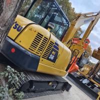 China Small 5 Ton Digger Komatsu PC56-7 PC55MR-5 Mini Crawler Excavator with S4D87E-1 Engine for sale