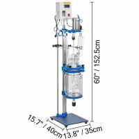 China 5L Laboratory Glass Reactor, Jacketed Glass Reactor for sale