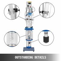China 5L Laboratory Glass Reactor, Jacketed Glass Reactor for sale