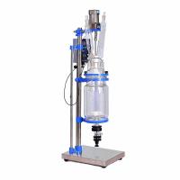 China 5L Glass Reactor Jacketed Double Layer Glass Reactor For Lab for sale