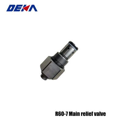 China Hydraulic pump main relief valve R60-7 For Power Parts Heavy Equipment EXCAVATOR Rotary motor spare part for sale