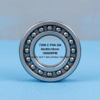 China 7208 C P4A GA Angular Contact Ball Bearing 40x80x18mm 18000RPM for Heavy Duty Machining Center for sale