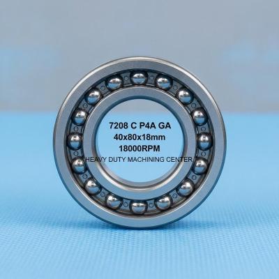 China 7208 C P4A GA Angular Contact Ball Bearing 40x80x18mm 18000RPM for Heavy Duty Machining Center for sale