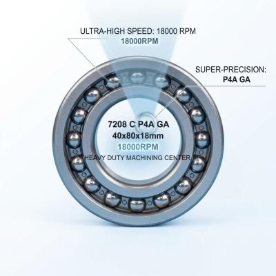China Hybrid Ceramic Ball Angular Contact Bearing 71910AC P4 High Speed 30000RPM Spindle Bearing for sale