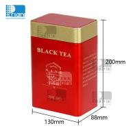China Square Metal Tea Tin Cans 170ml-3000ml Capacity with Easy-Open Lids and Custom Printing Options for sale