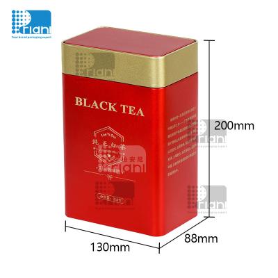 China Square Metal Tea Tin Cans 170ml-3000ml Capacity with Easy-Open Lids and Custom Printing Options for sale