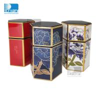 China Custom Metal Hexagonal Tea Canisters - 170ml to 3000ml Capacity with Food-Grade Tinplate Construction for sale