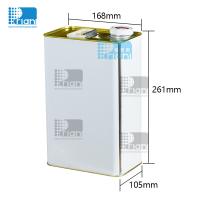 China 4L Square Paint Tin Cans with Plastic Lid & PVC Handle - 0.23mm Tinplate Industrial Containers for sale