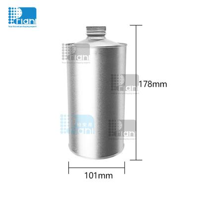 China Customized 1L Round Metal Tin Container with Metal Cover - 0.2-1L Capacity, Tinplate Material for Engine Oil and Paint Storage for sale