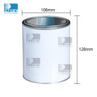 China Round Paint Tin Cans 1-5 Liter Capacity with White Coating - Tinplate Chemical Storage Containers for sale