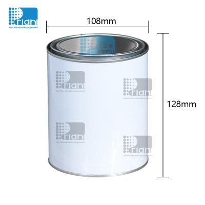 China Round Paint Tin Cans 1-5 Liter Capacity with White Coating - Tinplate Chemical Storage Containers for sale