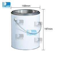 China 4 Liter Round Paint Tin Cans with Metal Handle - White Coated Empty Metal Paint Containers for Industrial Use for sale