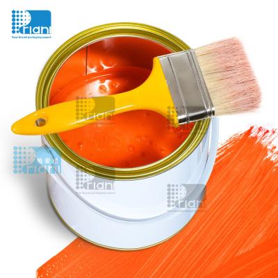 China 4 Liter Round Empty Paint Tins - Industrial Metal Paint Containers with 20kg Handle Capacity for sale