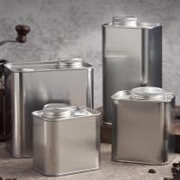 China 0.5 lb & 1 lb Square Coffee Tin Cans with Degassing Valve - 500g Metal Container for Fresh Bean Storage for sale