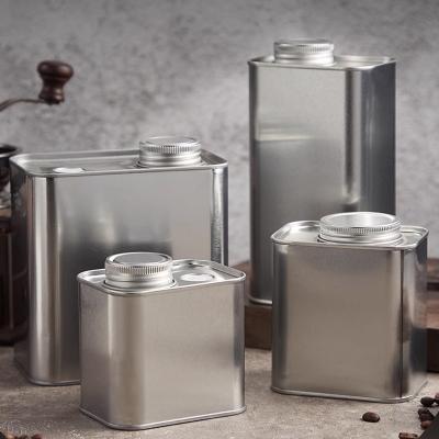 China 0.5 lb & 1 lb Square Coffee Tin Cans with Degassing Valve - 500g Metal Container for Fresh Bean Storage for sale