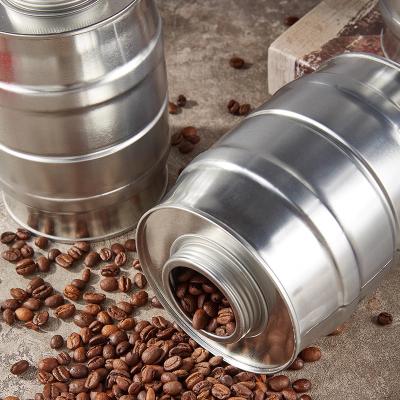 China Custom Cylindrical Coffee Tin Cans 250g/500g with Degassing Valve and Screw-On Lid for sale