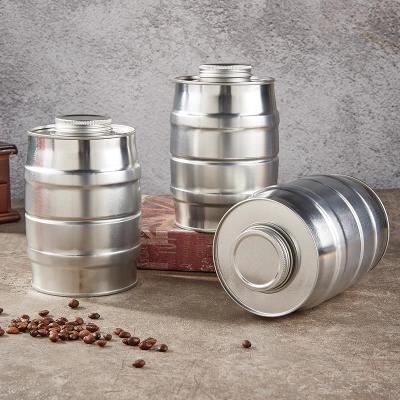 China Polished Round Metal Coffee Tin Cans 250g/500g Capacity with Screw-on Lid and Custom 4-Color Printing for sale