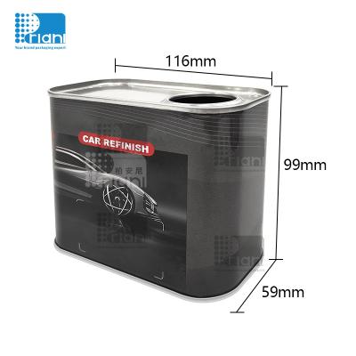 China 0.5L 1 Gallon Metal Paint Cans - Square Tinplate Containers with Airtight Lids for Automotive & Industrial Use for sale