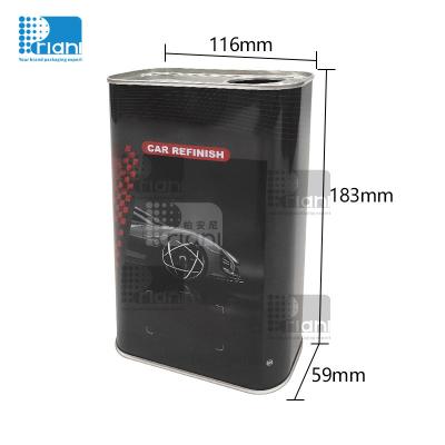 China Lightweight 1 Litre Square Tin Cans for Varnish and Automotive Paint Storage | 50,000 MOQ for sale