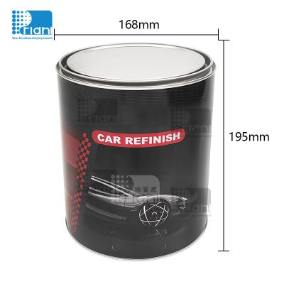 China 3-Liter Empty Round Metal Paint Cans with Lined Interior for Automotive and Industrial Coatings for sale