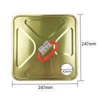 China 18L 20L Square Tin Can Accessories 237x237mm with Custom Handle and Cap Options for sale