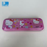 China Recycled Metal Tin Pencil Box Customized shapes With Flip Box for sale