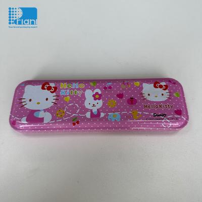 China Recycled Metal Tin Pencil Box Customized shapes With Flip Box for sale
