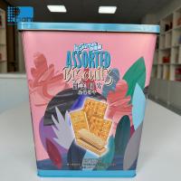 China OEM Empty Biscuit Tin Gift Box Canned Style With Easy Open Lid for sale