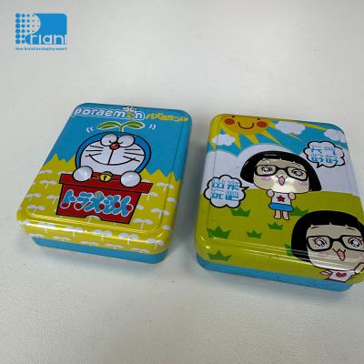 China Custom CMYK Printed Square Metal Cookie Tin Can with Easy Open Lid 0.23mm Tinplate for sale