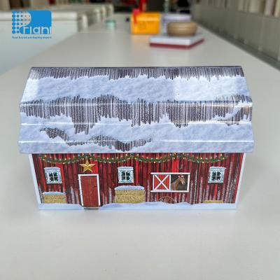 China House Shape Candy Tin Can 0.21mm-0.35mm Metal Tinplate Food Packing Can for sale