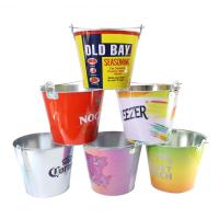 China Custom Metal Wine Bucket 750ml/500ml Galvanized Tin Can With Handle - Dishwasher Safe & ISO9001 Certified for sale