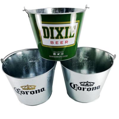 China Metal Tin Wine Chiller Bucket 750ml 500ml Rust Resistant Dishwasher Safe Beverage Cooler for sale