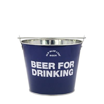 China Custom Metal Wine Cooler Bucket - 750ml/500ml Capacity, Stainless Steel with 4-Color Printing for sale