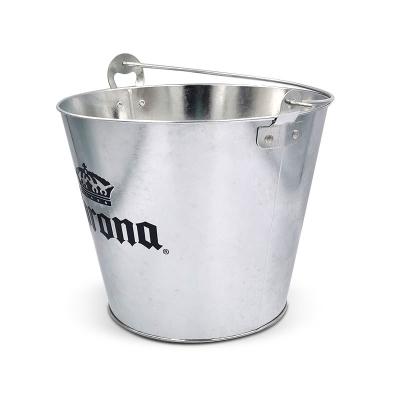 China Custom Tinplate Popcorn Tin Bucket Galvanized Metal Beer Bucket 750ml for Bar for sale