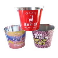 China Galvanized Tin Ice Bucket 5L 8L Wine Beer Bucket Food Grade Metal Can for Party for sale