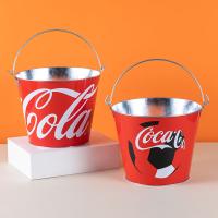 China Custom 3L Metal Tin Can Wine Bucket Bronze Drum Container with Handle for Bar for sale