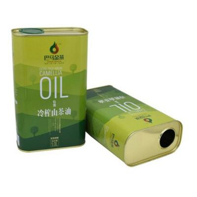 China Rectangular Olive Oil Tin Can 1-20L Capacity Food Grade Recycled Tinplate Packaging Container for sale