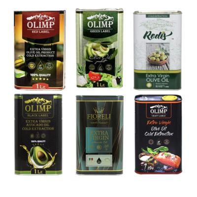 China Custom Polished Tin Cans for Olive Oil Food Packaging 1-20L Cylindrical for sale