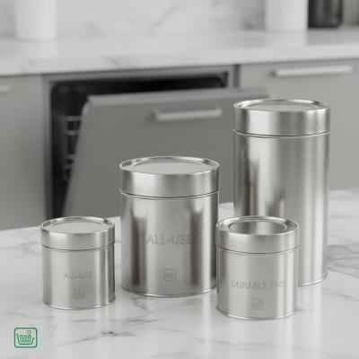 China Dishwasher Safe Metal Tin Cans Cylindrical High Corrosion Resistance 300 DPI Custom OEM for sale
