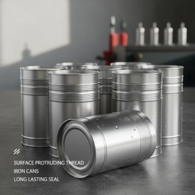 China Surface Protruding Thread Iron Cans with Smooth/Polished Finish and Cylindrical Shape for Secure Sealing for sale