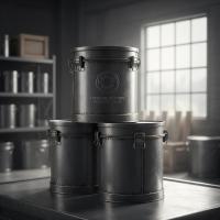 China Cylindrical Iron Cans Stamped Welded Heavy Duty Storage Containers with Airtight Seal 1L to 5L for sale