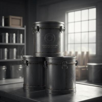China Cylindrical Iron Cans Stamped Welded Heavy Duty Storage Containers with Airtight Seal 1L to 5L for sale
