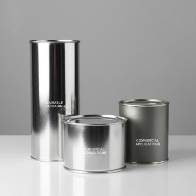 China Custom Size Iron Cans 100ml to 1000ml Glossy or Matte Finish Durable Cylindrical Metal Tins for Commercial Use for sale