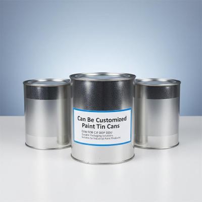 China Customizable Paint Tin Cans 0.23mm-0.28mm Tinplate Heat Resistant to 100°C for Industrial Paint Packaging for sale